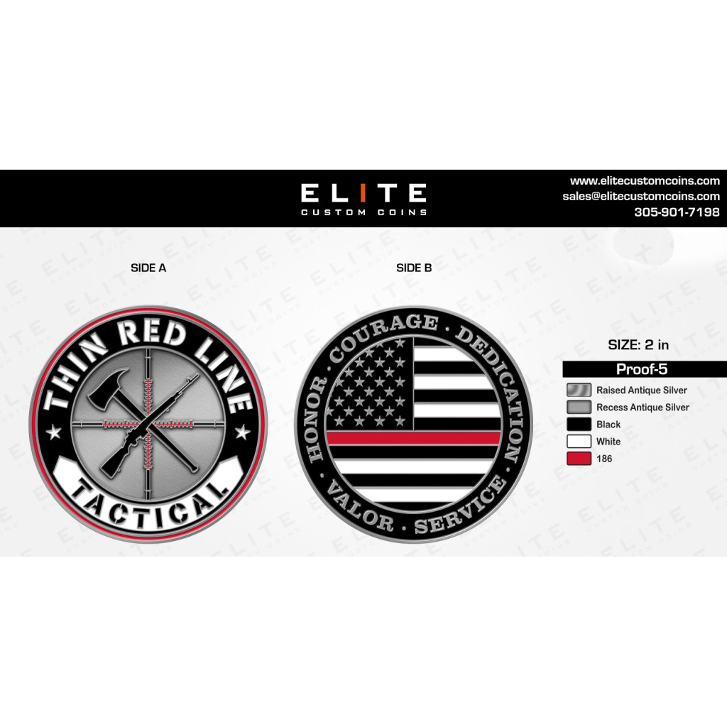 THIN RED LINE TACTICAL CHALLENGE COIN - Thin Red Line Tactical